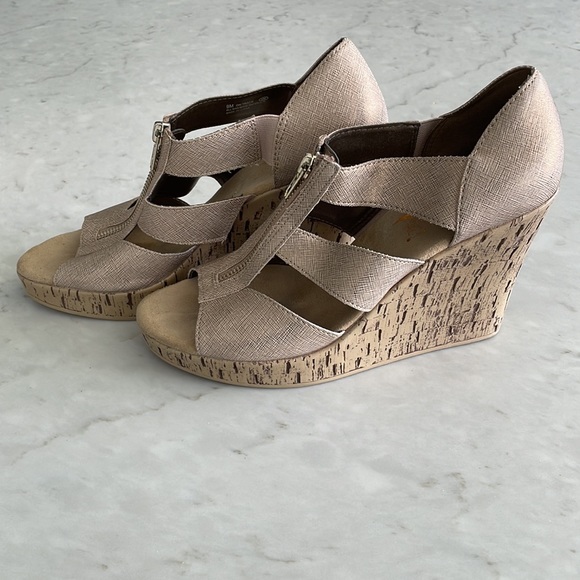 AEROSOLES | Shoes | Rose Gold Wedge Sandals | Poshmark